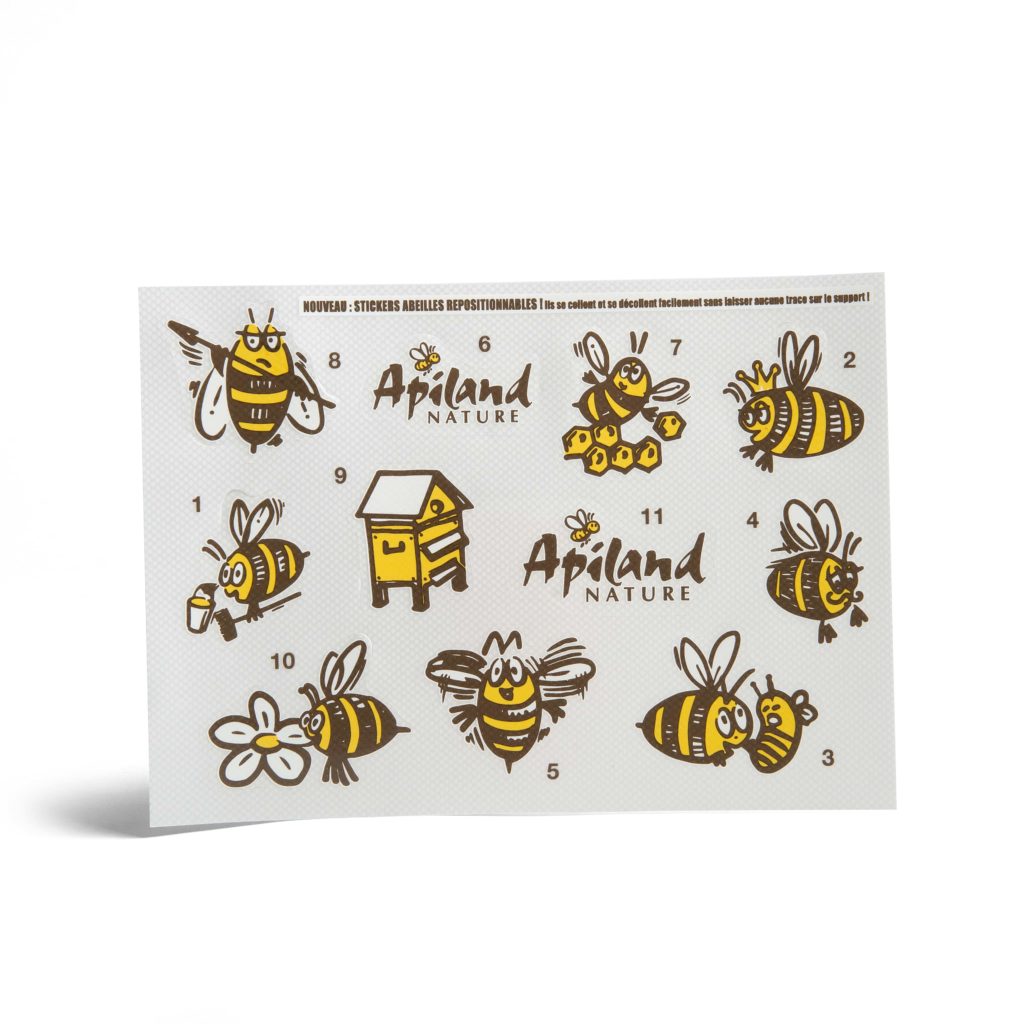 Stickers Abeilles Repositionnables (format A5) - Apiland